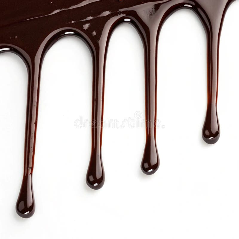 Chocolate Drips Isolated on Transparent Background Stock Illustration ...