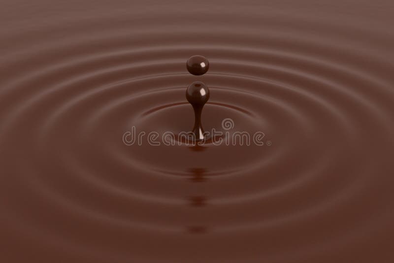Drop of Liquid Chocolate and Ripple Stock Illustration - Illustration ...