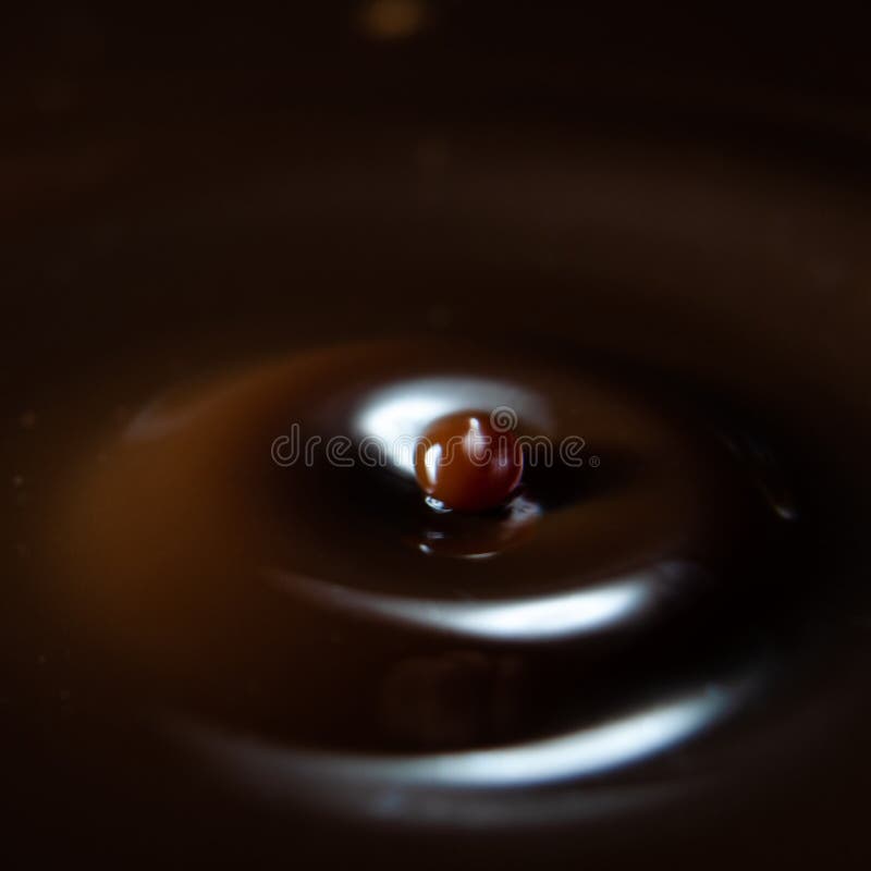 Chocolate Drop Falls on a Chocolate Background Stock Photo - Image of ...