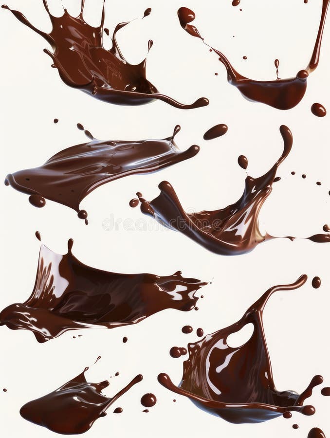 Chocolate Droplets in Mid-Air Stock Image - Image of close, sensory ...