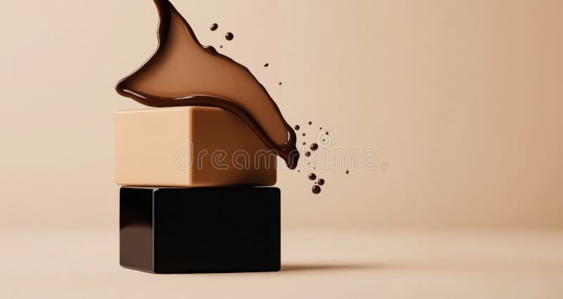 Chocolate drops on cubes stock image. Image of splash - 377707929