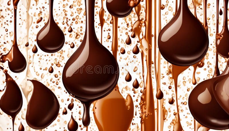 Chocolate Drops Flowing Downward Stock Illustration - Illustration of ...