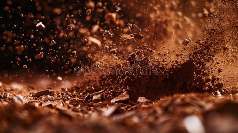 Chocolate Dust Rises in a Culinary Workspace during a Baking Session ...