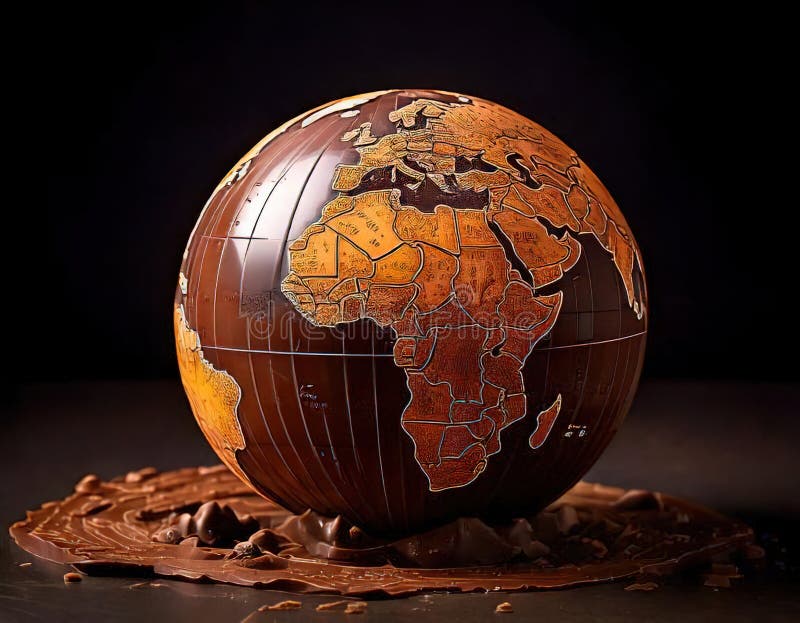 Chocolate Earth.a Captivating Image of a Chocolate-covered Globe Stock ...