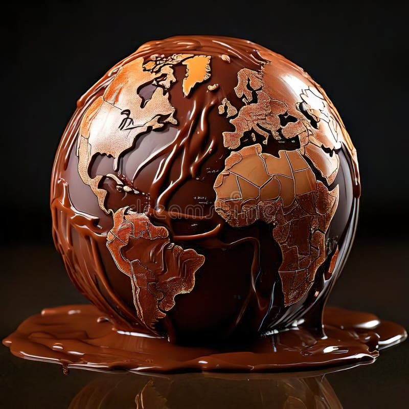 Chocolate Earth.a Captivating Image of a Chocolate-covered Globe Stock Illustration ...