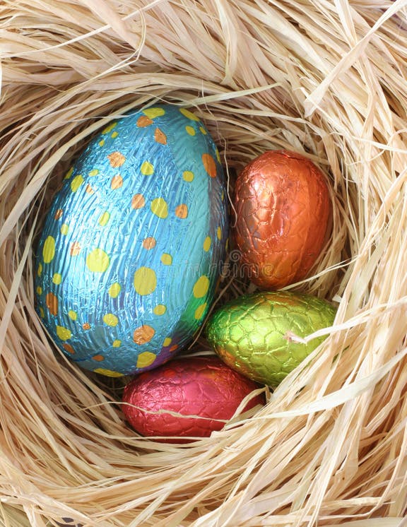 Chocolate easter stock photo. Image of gift, straw, holiday - 1945168
