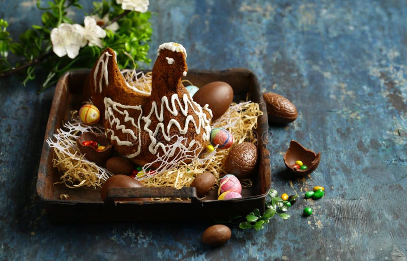 Chocolate Easter Cake Chicken Stock Photo - Image of nutrition ...