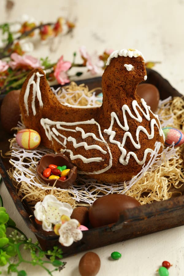 Chocolate Easter Cake Chicken Stock Image - Image of decor, eating ...