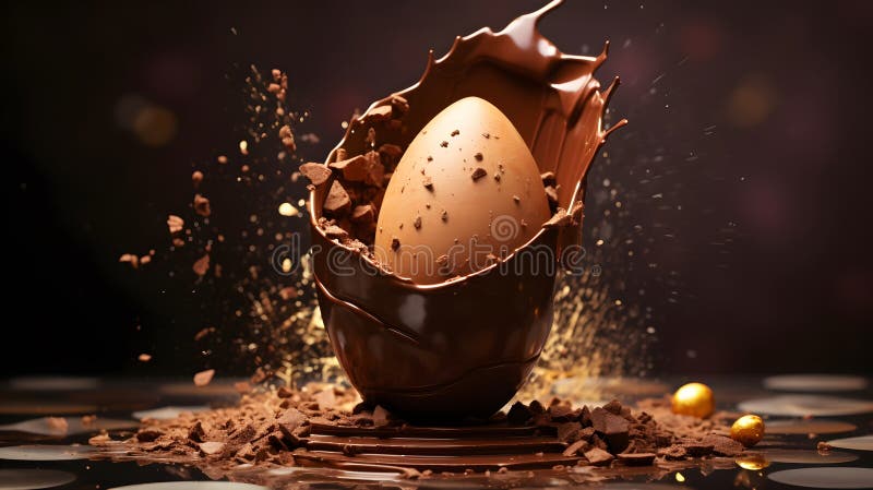 Chocolate Easter Egg Exploding Sweet Stock Image - Image of holiday ...