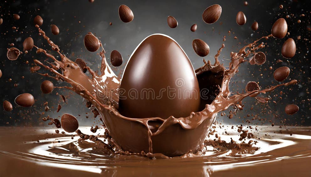 Chocolate Easter Egg Splash Stock Illustration - Illustration of wavy ...