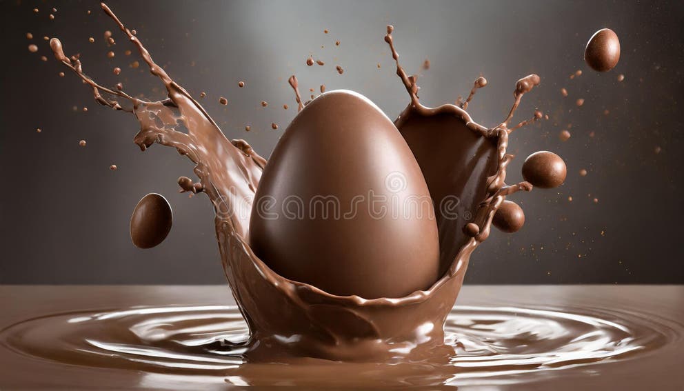 Chocolate Easter Egg Splash Stock Illustration - Illustration of ...