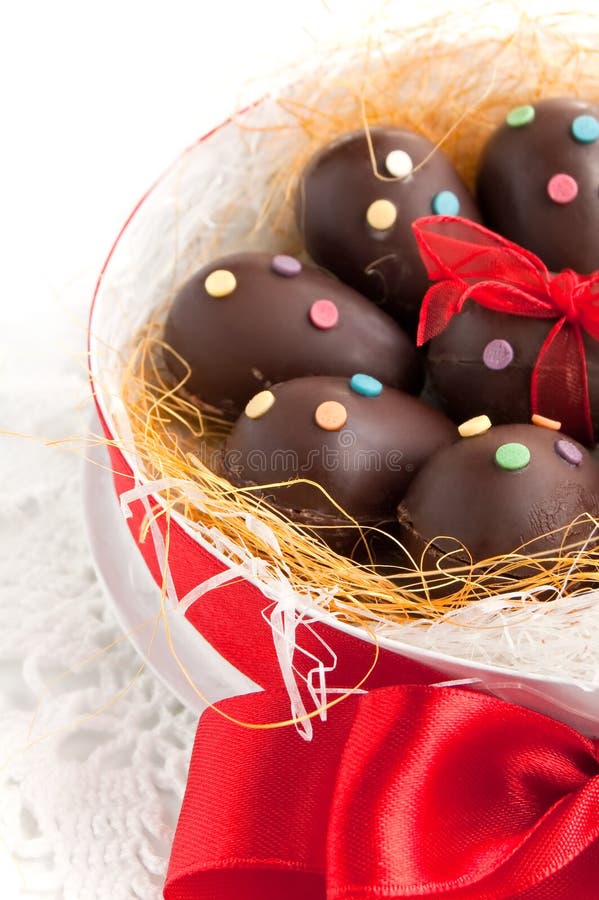 Chocolate Easter eggs stock image. Image of spring, traditional - 23402707