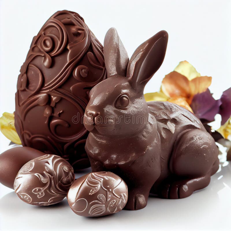 Chocolate easter rabbit. stock illustration. Illustration of food ...