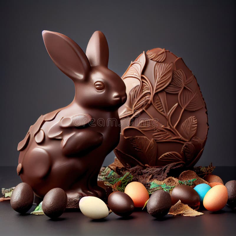 Chocolate easter rabbit. stock illustration. Illustration of season ...