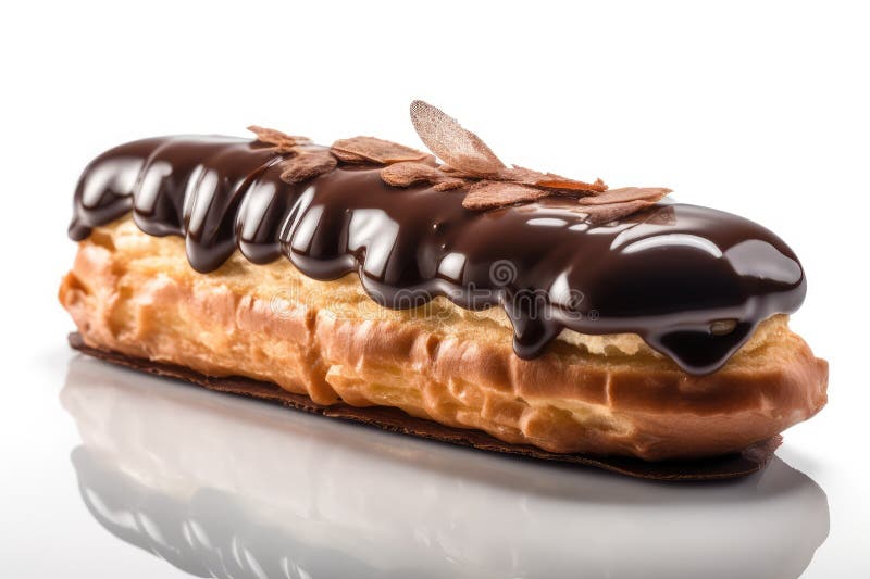 Chocolate Eclair Cake Isolated, Delicious Dessert, Cocoa Eclair ...