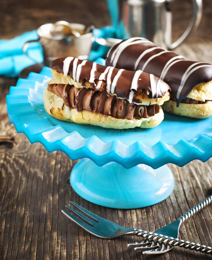 Chocolate eclairs stock image. Image of freshness, pastry - 44227281