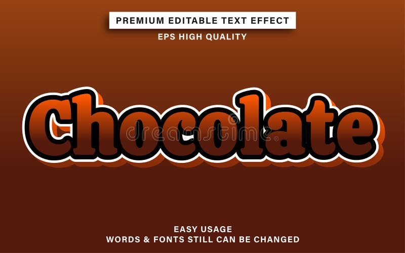 Editable Text Effect Chocolate Stock Illustrations – 327 Editable Text Effect Chocolate Stock ...