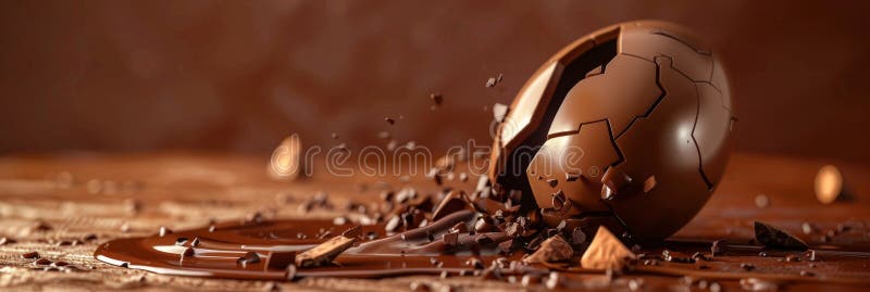Chocolate Egg, Broken Open Easter Egg, Copy Space Stock Photo - Image ...
