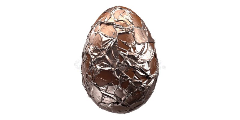 Chocolate Egg with Cracked Texture 3D Isolated on Transparent ...