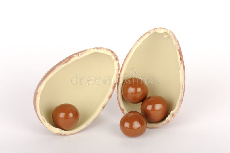 Chocolate Eggs with Small Delicious Fruit Marshmallows Stock Image ...