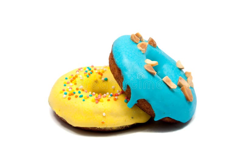 Chocolate Exclusive Dessert Two Donuts Stock Photo - Image of delicious ...