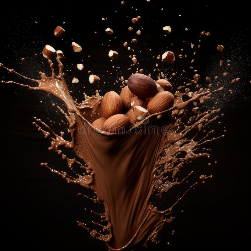 Chocolate Explosion on Black Background , Generated by AI Stock Image ...