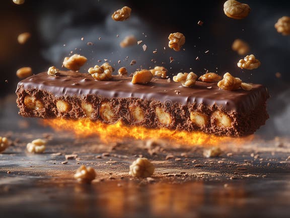 Chocolate Explosion with Walnuts Stock Illustration - Illustration of ...