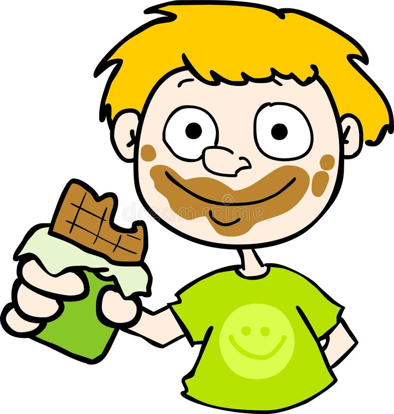 Smiley Face Eating Chocolate
