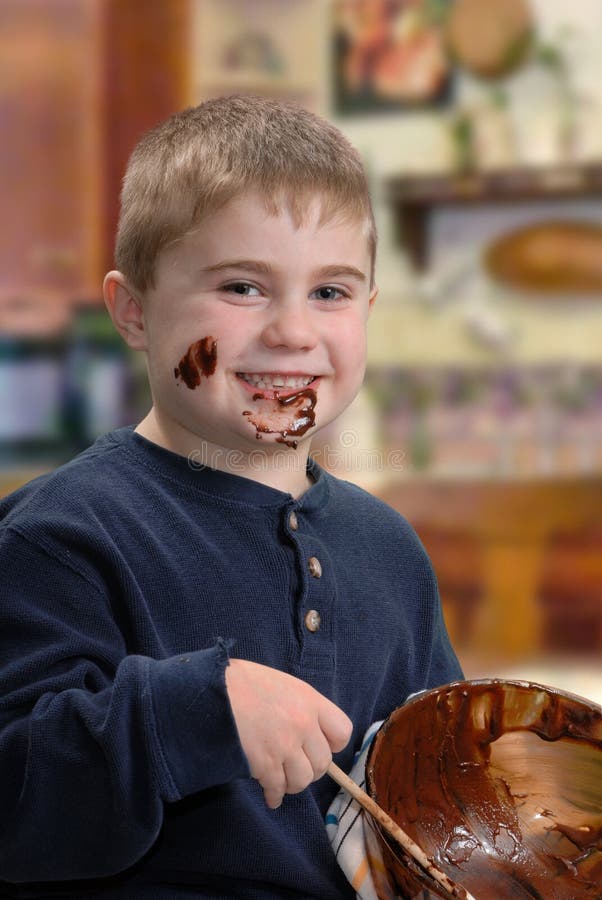 Chocolate face, yummy stock image. Image of kitchens, children - 2155485