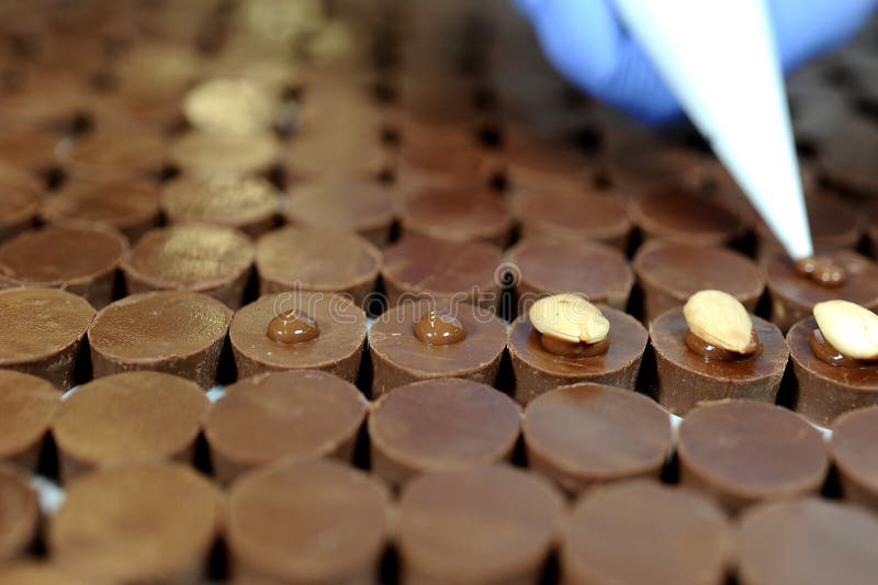 Chocolate factory stock image. Image of food, candy, making - 68836005