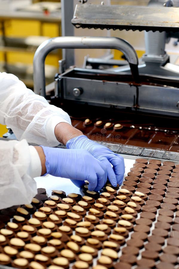 Chocolate factory stock photo. Image of gloves, department - 68836012