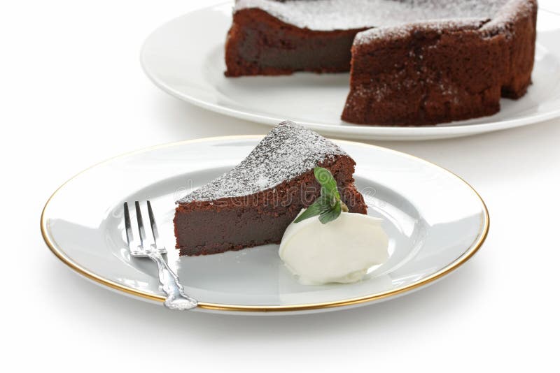 Chocolate Fallen Souffle Cake Stock Photo - Image of cake, pastry: 18366264