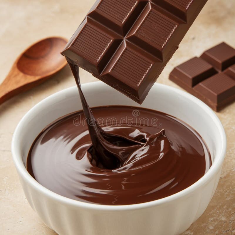 Chocolate falling in bowl stock illustration. Illustration of chocolate ...