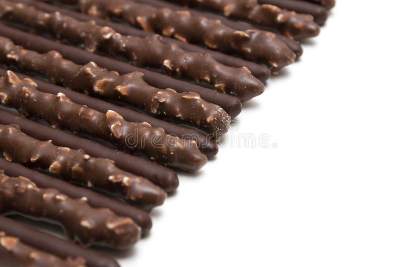 Chocolate Filled Biscuit Sticks on White Background : Dessert Image ...