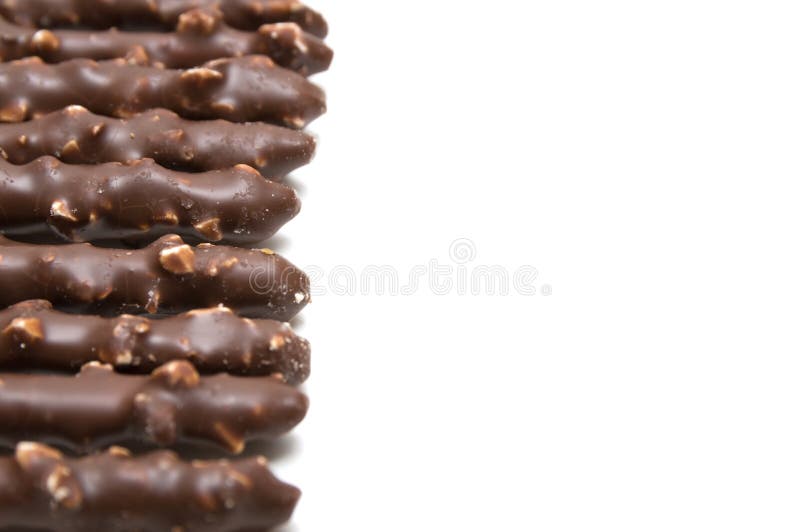 Chocolate Filled Biscuit Sticks on White Background : Dessert Image ...