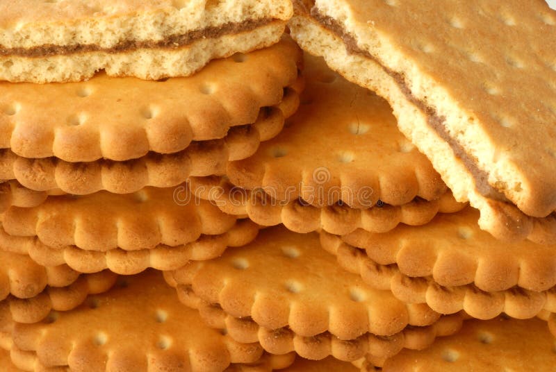 Chocolate Filled Cookies in Close-up Stock Image - Image of dessert ...