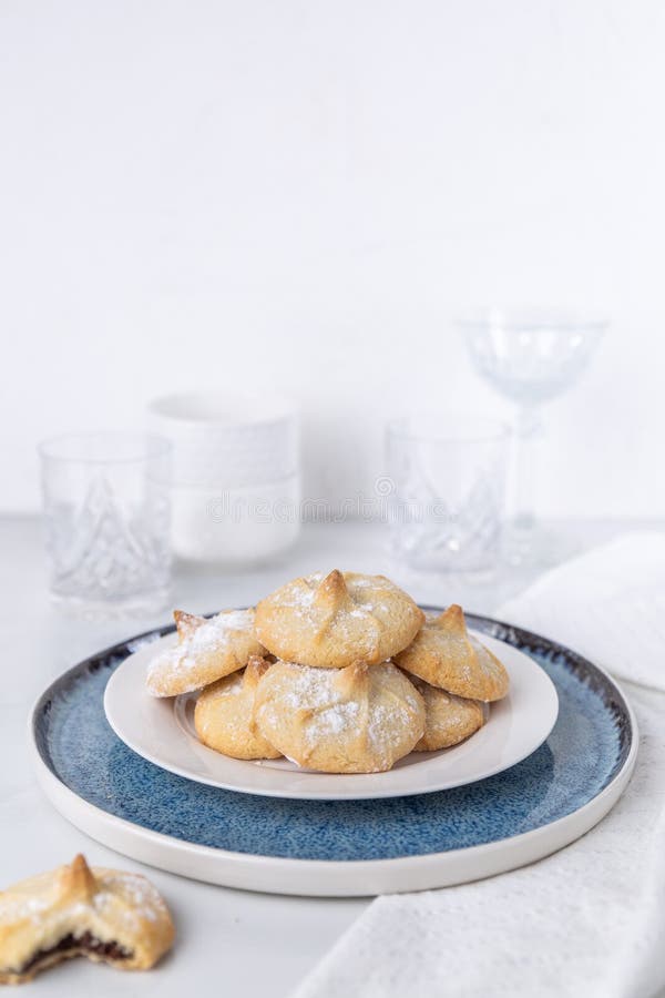 Chocolate Filled Shortbread Cookies in a White Kitchen Stock Photo ...