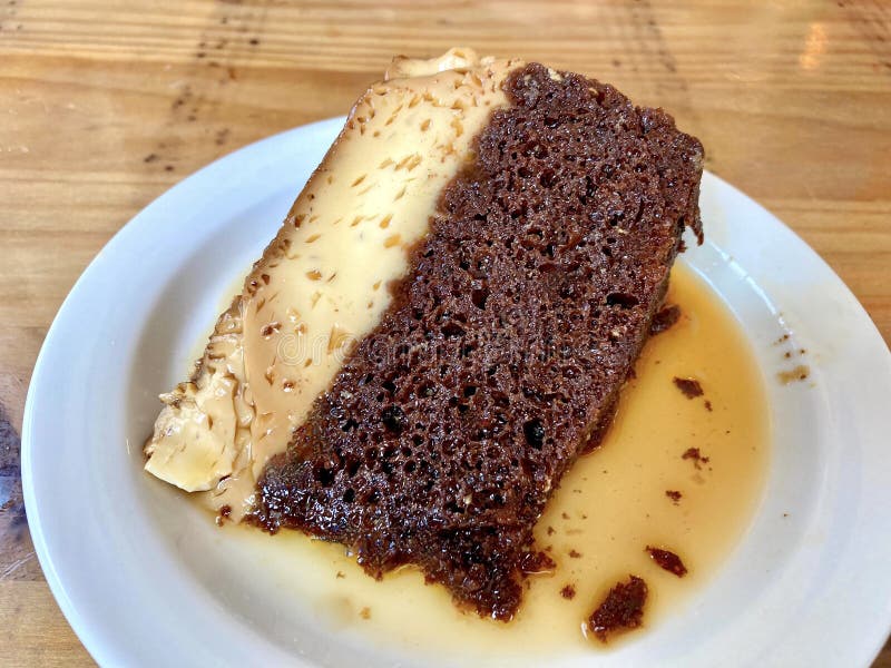 Chocolate Flan Layer Cake stock photo. Image of cake - 255636822