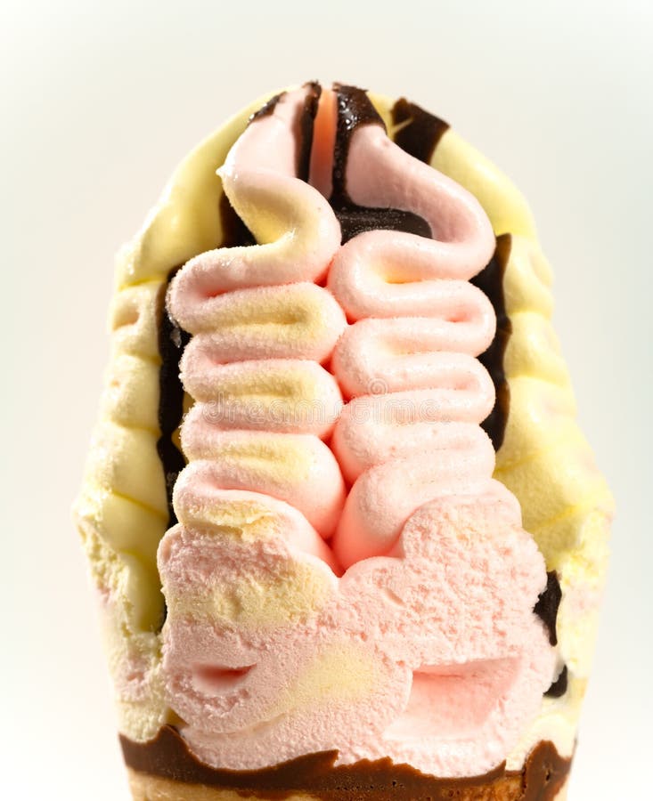 Chocolate Flavor Ice Cream Cone Closeup Stock Photo - Image of cream ...