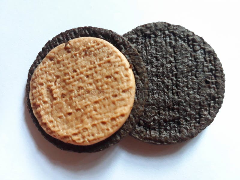 Chocolate Flavored Biscuits Stock Photo - Image of biscuits, white ...