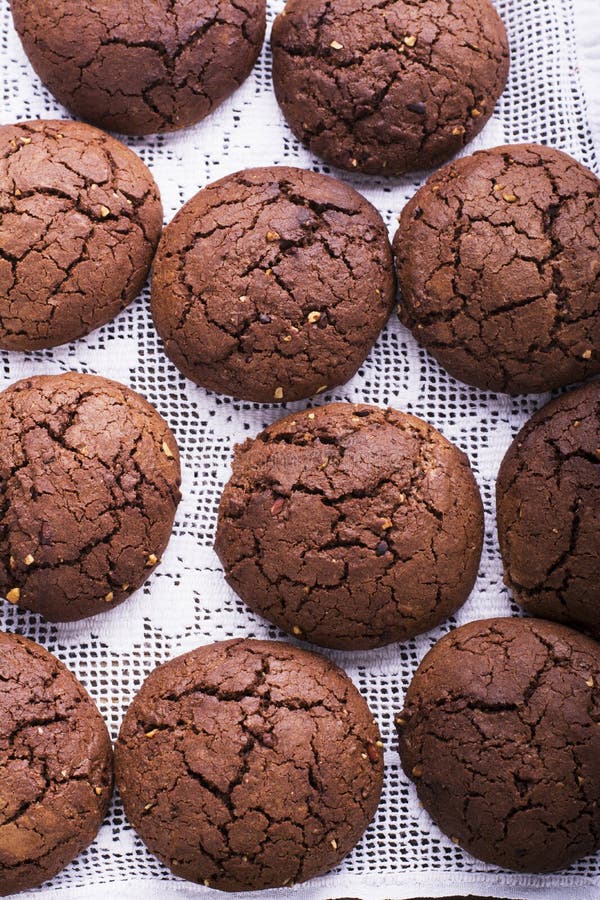 Chocolate flavored cookies stock image. Image of cake - 74442299