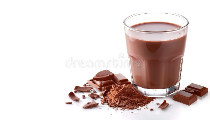 Chocolate Flavored Milk Made by Mixing Cocoa Solid Powder with Milk ...