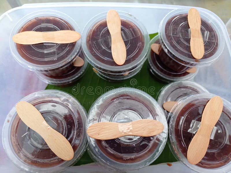 Chocolate-flavored Pudding Arranged in a Container Stock Image - Image ...