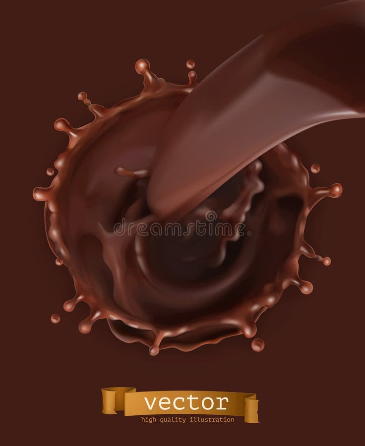 Chocolate Flow, Drops and Splash. Vector Icon Stock Vector ...