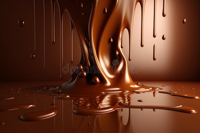 Chocolate Flows from the Top, Abstract Sweet Chocolate Background ...