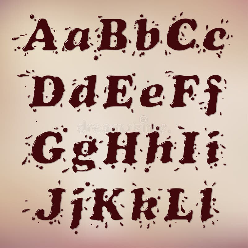 Chocolate Font stock vector. Illustration of back, sweet - 46126808