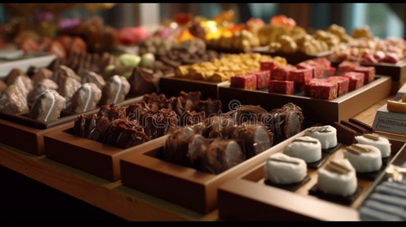 Chocolate Candies on Display for Sale. Stock Illustration ...