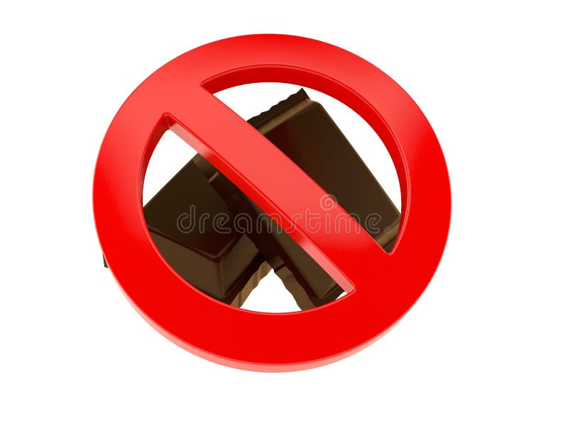 Chocolate with Forbidden Symbol Stock Illustration - Illustration of ...