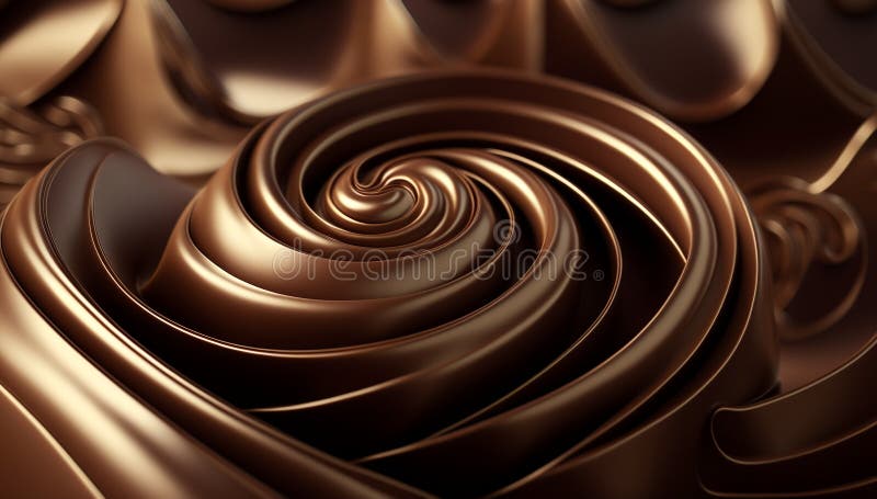 Chocolate in the Form of Endless Calm Waves Background, Abstract Sweet ...