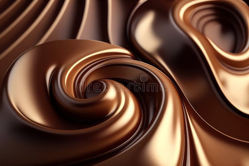 Chocolate in the Form of Endless Calm Waves Background, Abstract Sweet ...